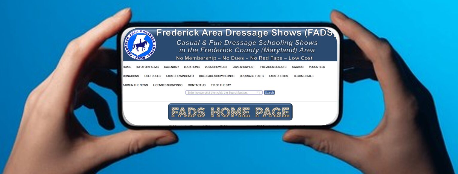 FADS HOME PAGE FADS HOME PAGE - Frederick Area Dressage Shows
